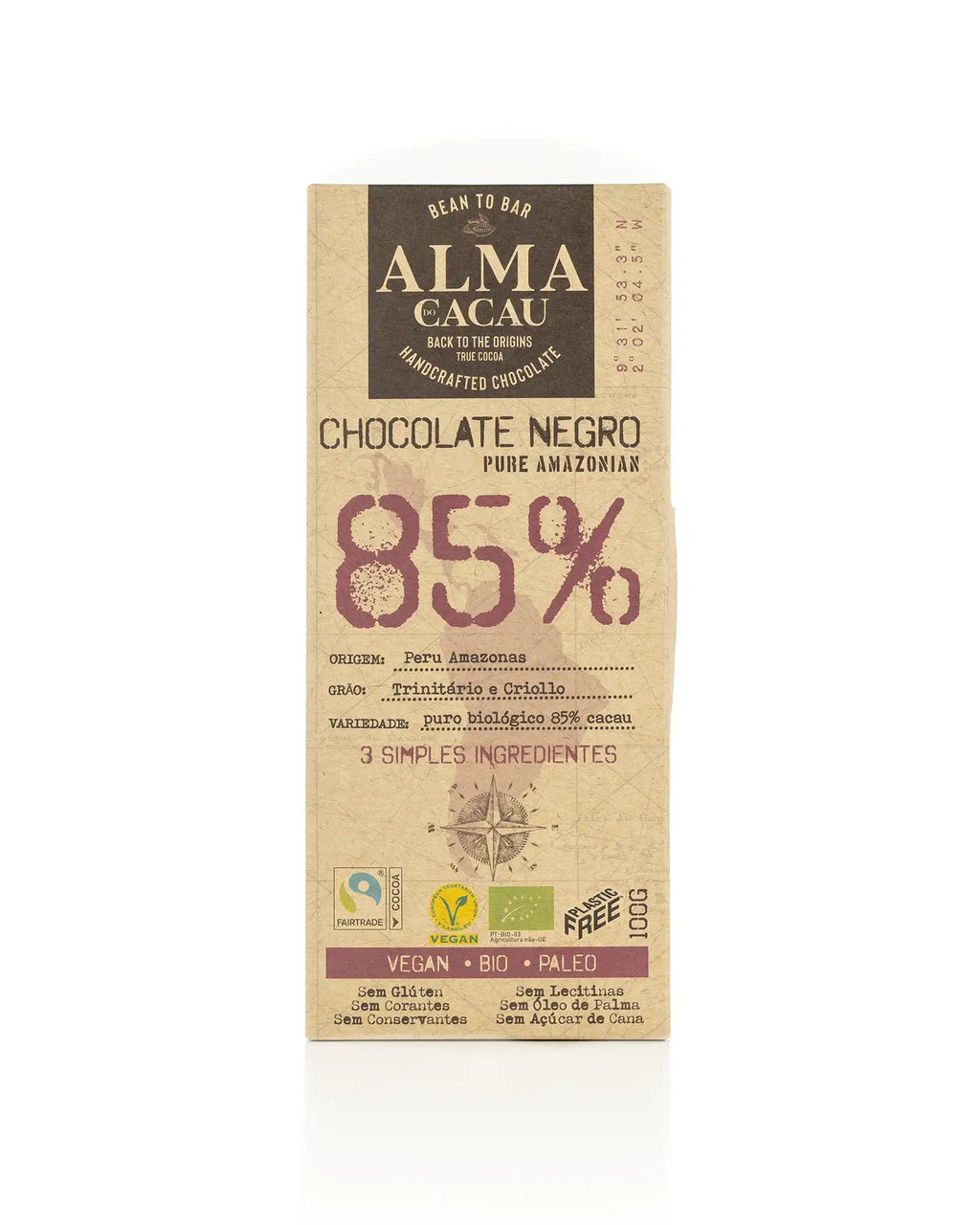Chocolate Negro BIO 85% Cacau Alma do Cacau 100g – Nómada Chocolates